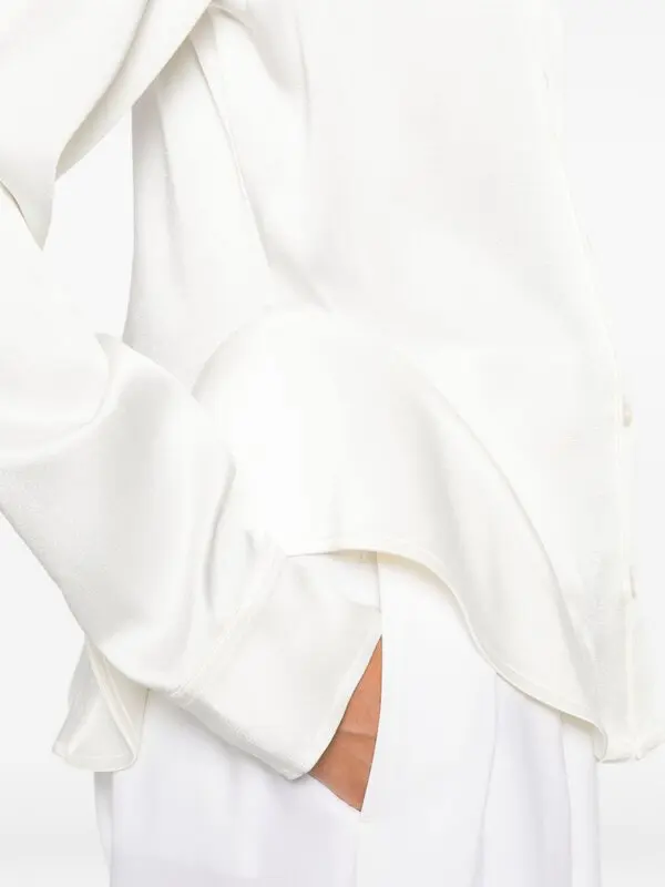 Stella McCartney Satin Peplum Hem Shirt - Multicolor