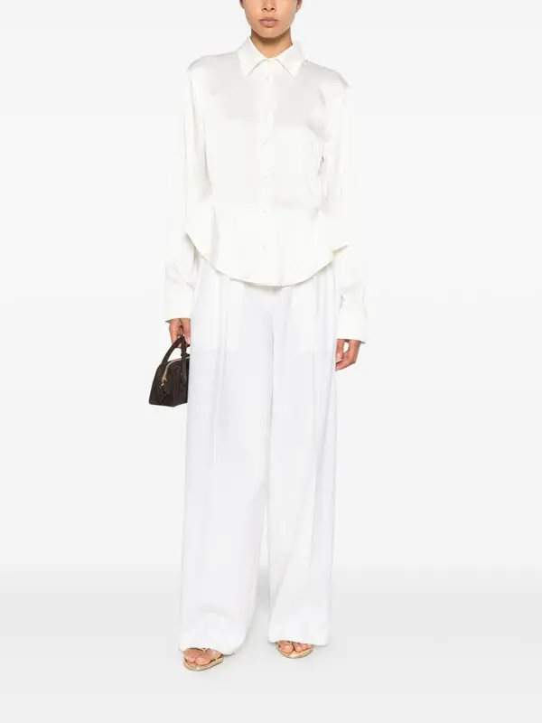 Stella McCartney Satin Peplum Hem Shirt - Multicolor