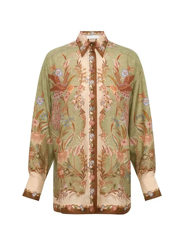 Zimmermann Indra Printed Silk Shirt - Multicolor