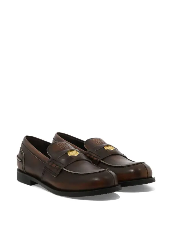 Miu Miu Leather Loafers - Multicolor