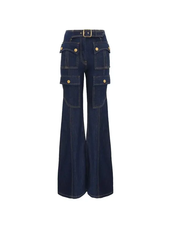 Zimmermann Luna Utility Denim Jeans - Multicolor