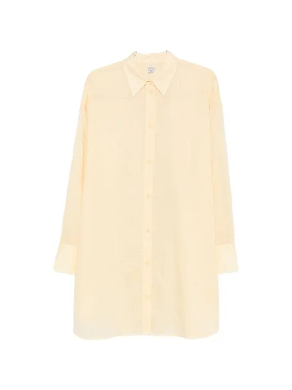TOTEME Monogram Embroidery Cotton Blend Shirt - Multicolor