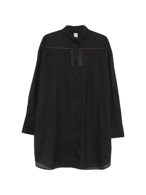 TOTEME Cotton Blend Shirt With Monogram Pattern - Multicolor