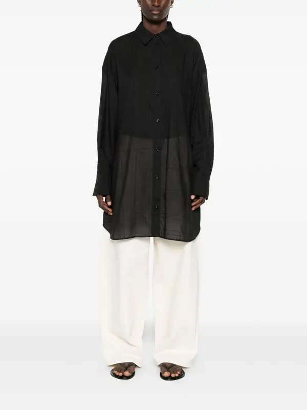 TOTEME Cotton Blend Shirt With Monogram Pattern - Multicolor