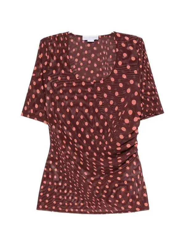 Stella McCartney Polka Dot Ruched Top - Multicolor