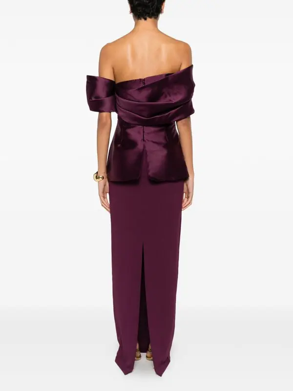 Solace London Lucine Maxi Dress Purple Satin - Multicolor