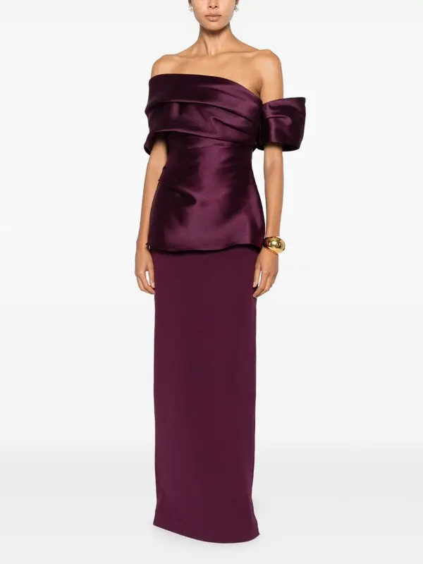 Solace London Lucine Maxi Dress Purple Satin - Multicolor