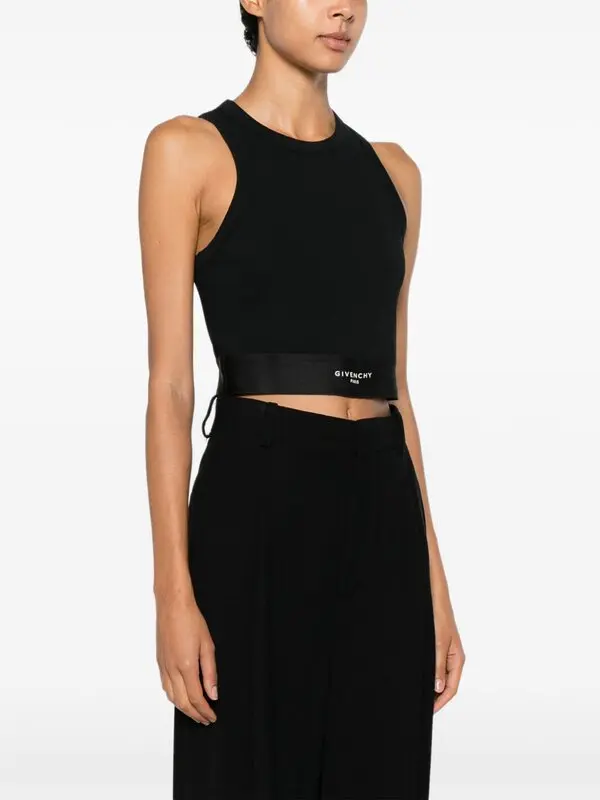 Givenchy Cropped Tank Top With Logo Waistband - Multicolor