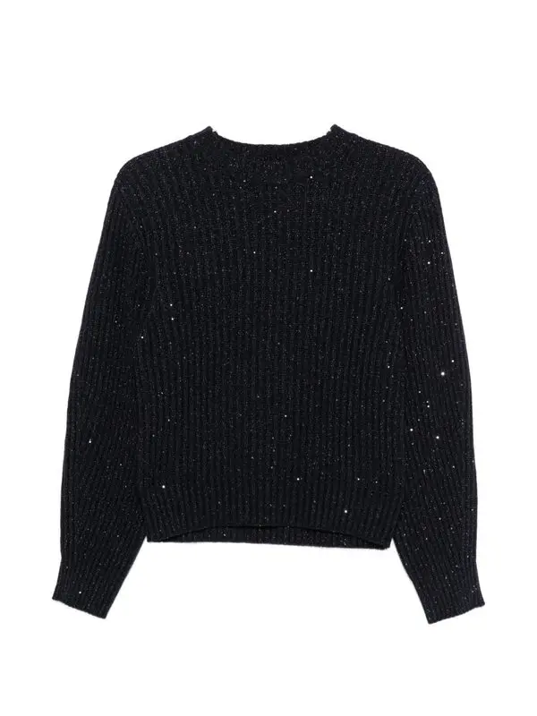Brunello Cucinelli Ribbed Knit Sequined Crewneck Jumper - Multicolor