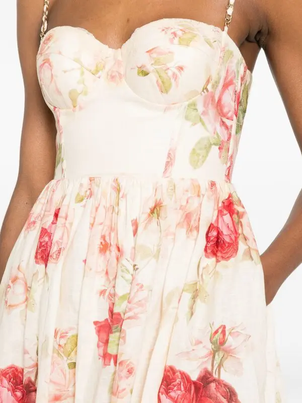 Zimmermann Roselight Linen Midi Dress - Multicolor