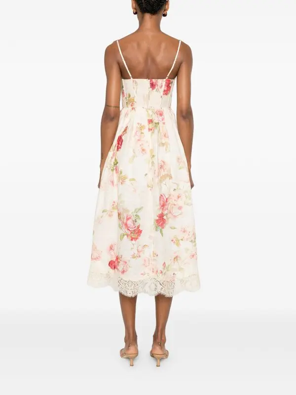 Zimmermann Roselight Linen Midi Dress - Multicolor