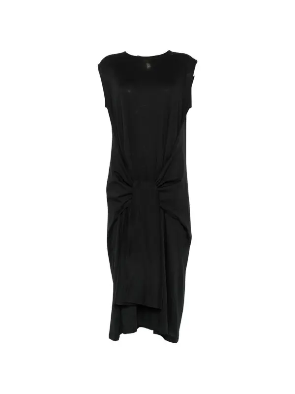 TOTEME Black Knotted Detail Round Neck Sleeveless Cotton Dress - Multicolor