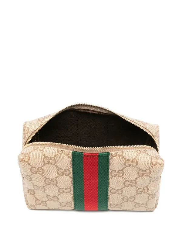 Gucci Gg Supreme Web Detail Beauty Case - Multicolor