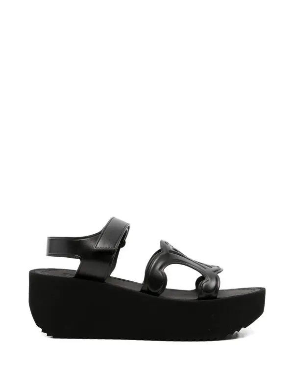 Celine Sunny Leather Platform Sandals - Multicolor