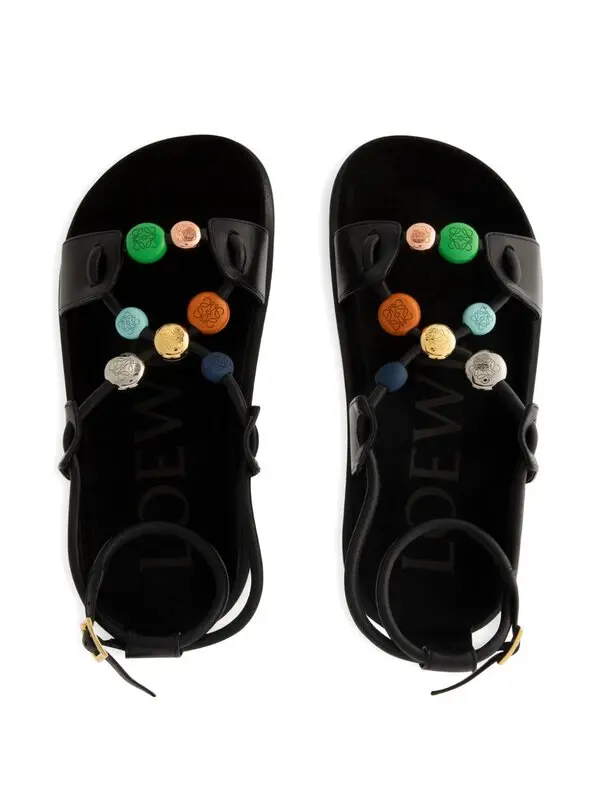 Loewe Pebble Fussbett Leather Sandals - Multicolor