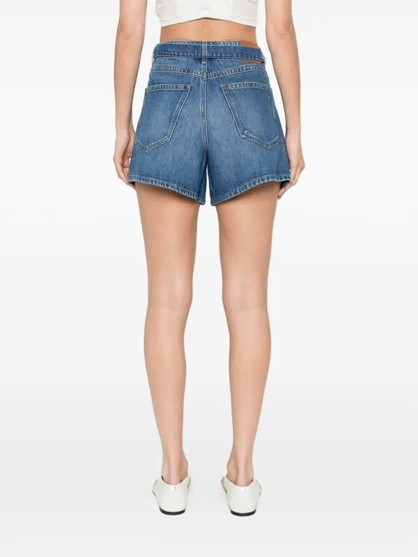 Sportmax Denim Cotton Shorts With Belt Detail