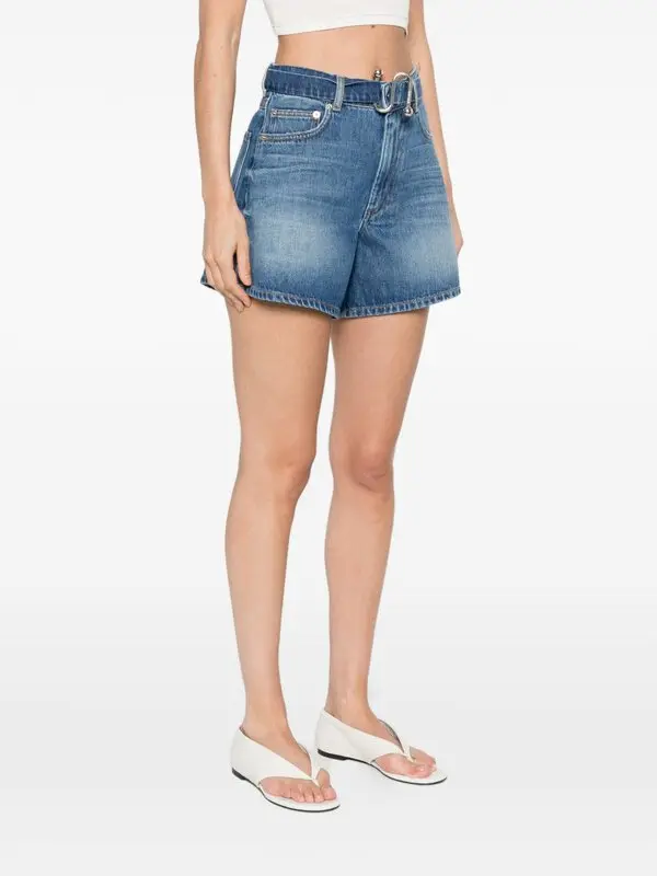 Sportmax Denim Cotton Shorts With Belt Detail