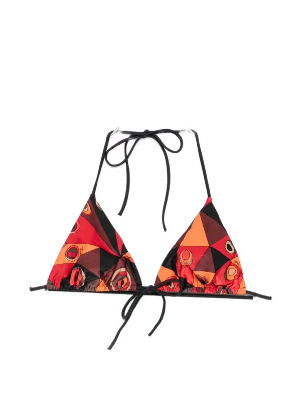 Emilio Pucci Geometric Print Triangle Bikini Top