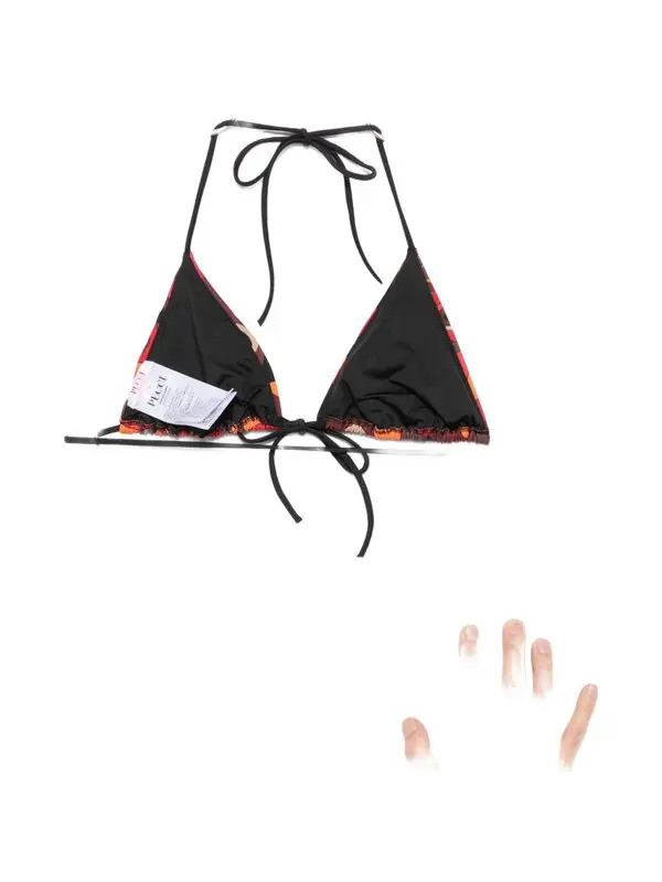 Emilio Pucci Geometric Print Triangle Bikini Top