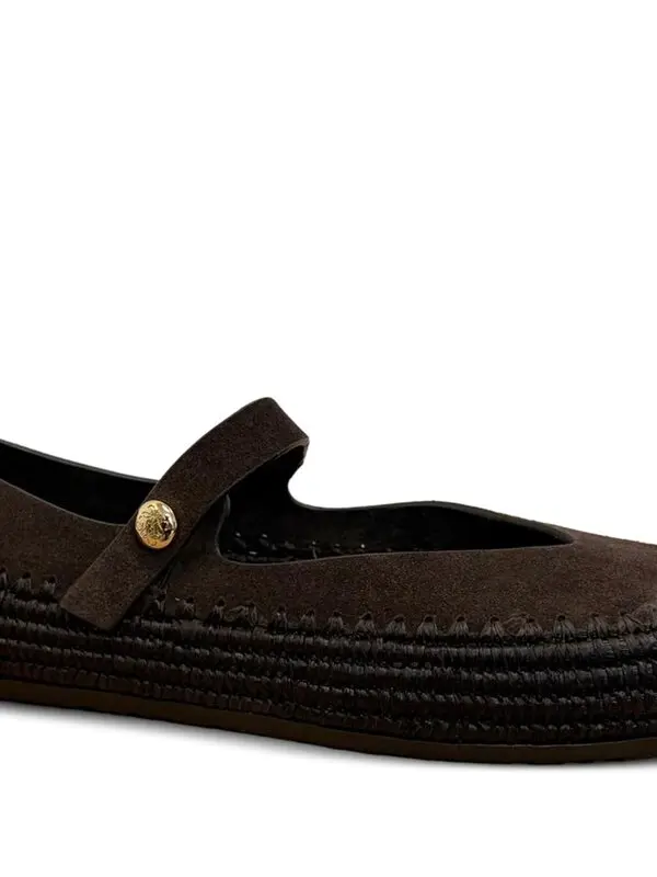 Loewe Rio Suede And Raffia Ballerinas - Multicolor