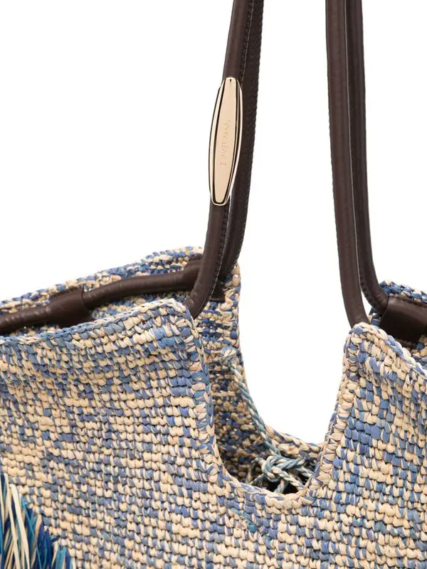 Zimmermann Raffia Tote With Ruffle Detail - Multicolor