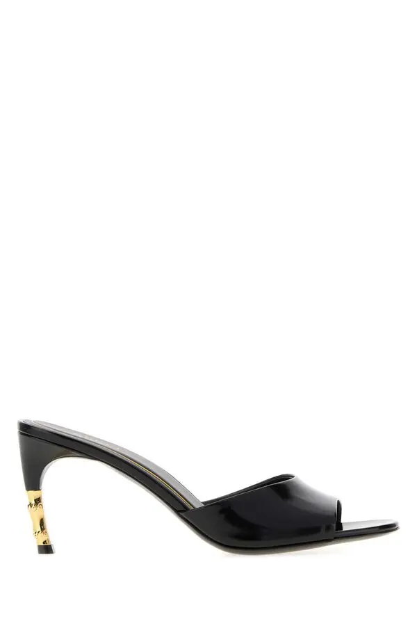 Gucci Leather Mules With Stiletto Heel - Black