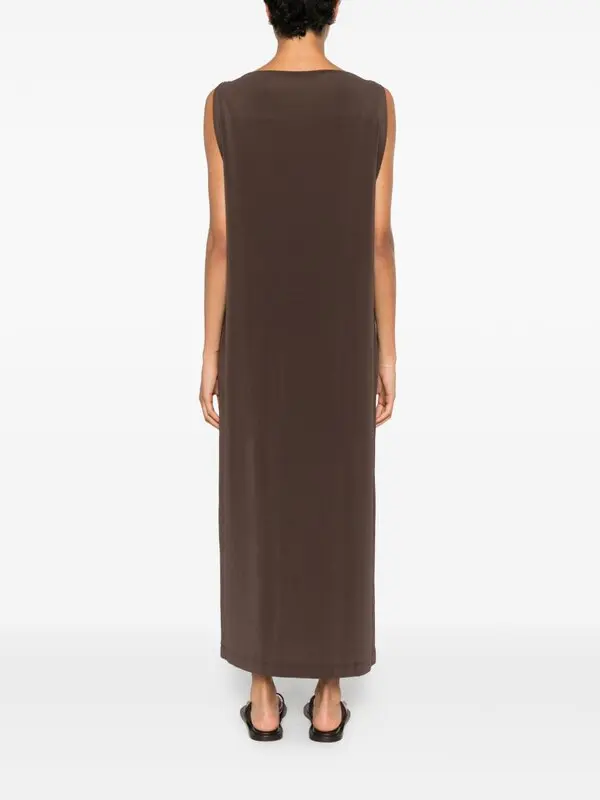 Issey Miyake Sleeveless Boat Neck Maxi Dress