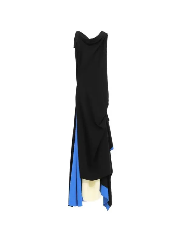 Loewe Long Asymmetric Dress With Draped Detailing - Multicolor