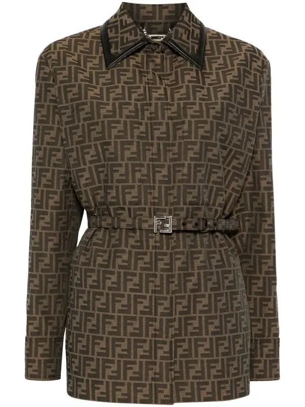 Fendi Single-breasted Canvas Jacket - Multicolor