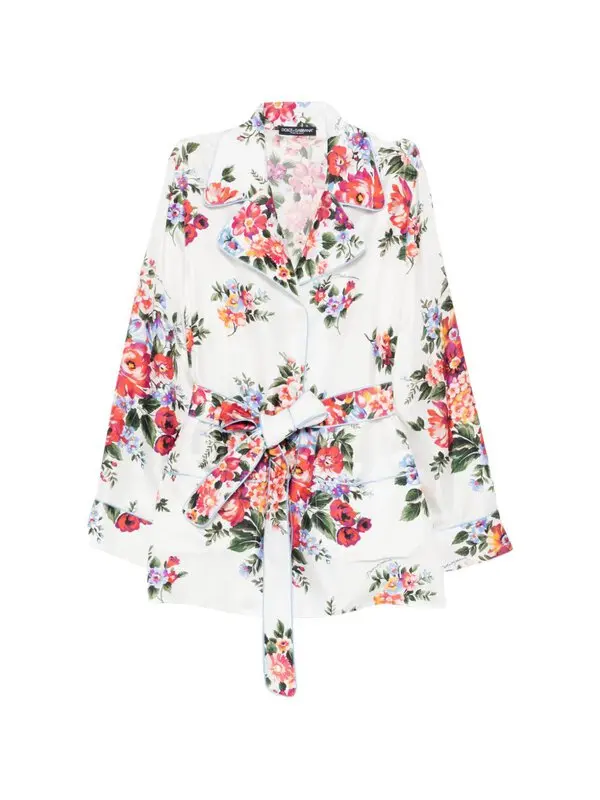Dolce & Gabbana Floral Print Silk Shirt - Multicolor