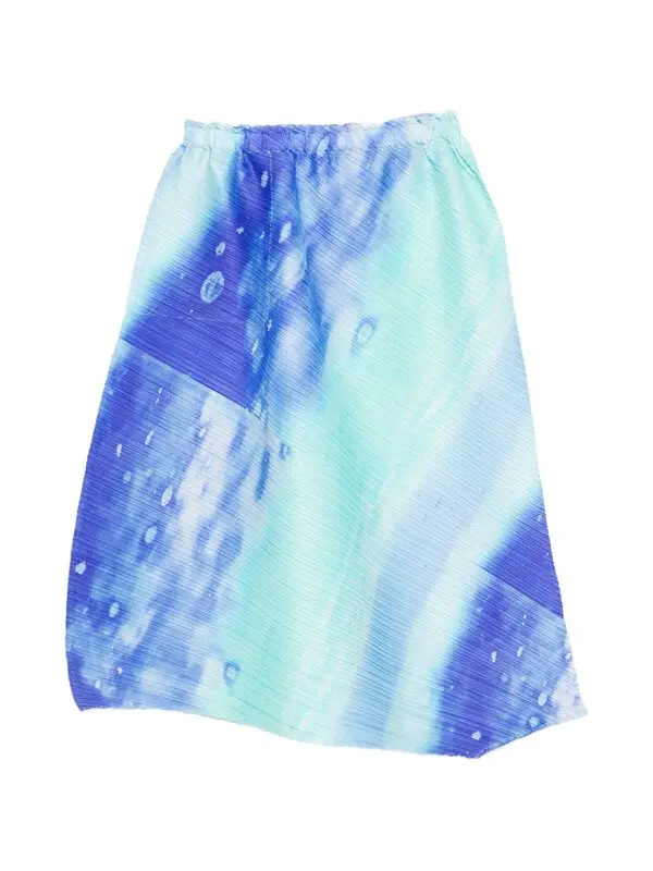 Issey Miyake Pleated Asymmetric Midi Skirt - Multicolor