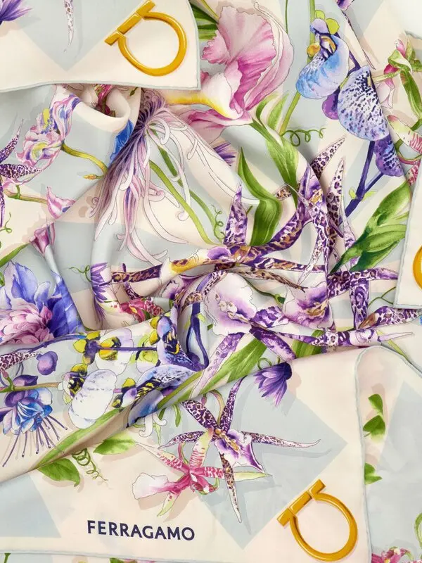 FERRAGAMO Printed Silk Foulard