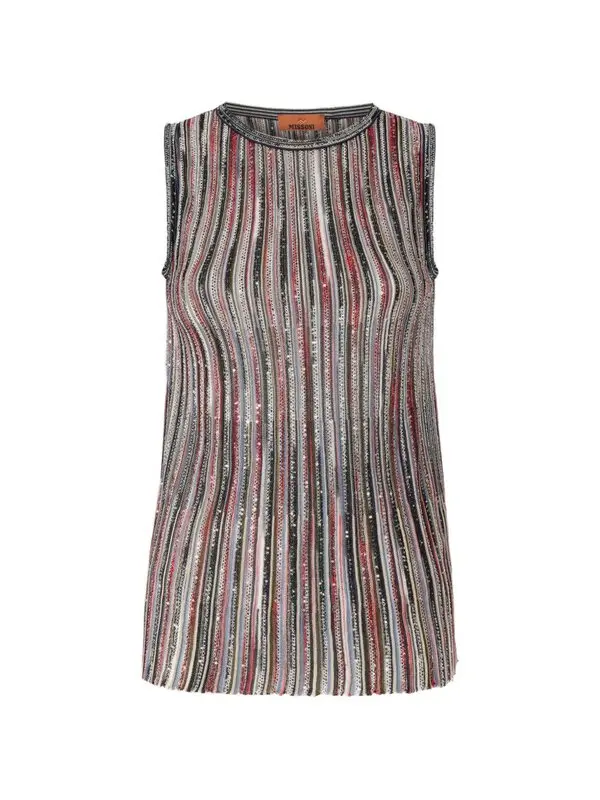 Missoni Striped Sequin Embellished Sleeveless Top - Multicolor