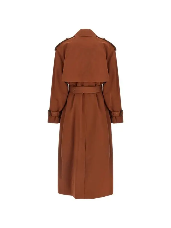 Saint Laurent Cotton And Silk Trench Coat - Multicolor
