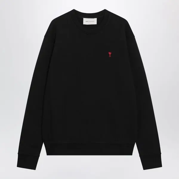 AMI Paris De Coeur Crewneck Sweatshirt - Black
