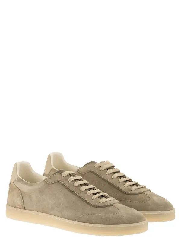 Brunello Cucinelli Lightweight Suede Lace-up Trainers - Multicolor
