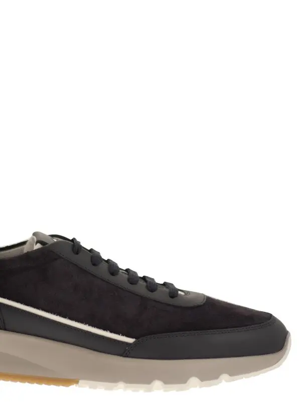Brunello Cucinelli Washed Suede And Semi-gloss Calfskin Runners