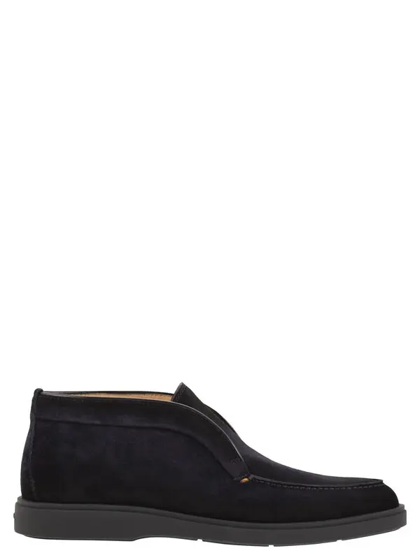 Santoni Suede Leather Desert Boot - Blue