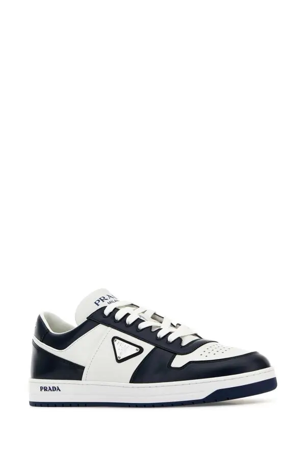 Prada Two-tone Leather Downtown Sneakers - Multicolor