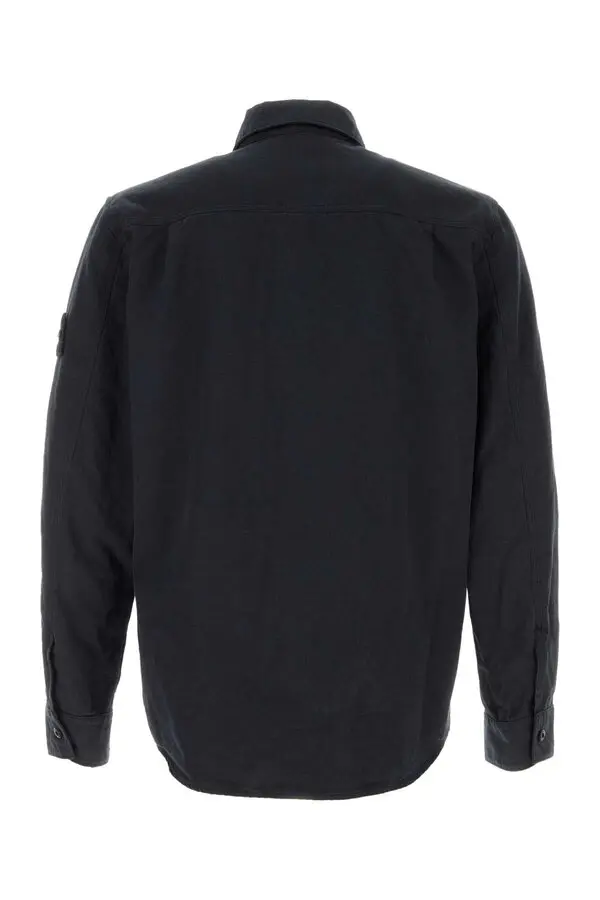 Stone Island Navy Cotton Blend Shirt