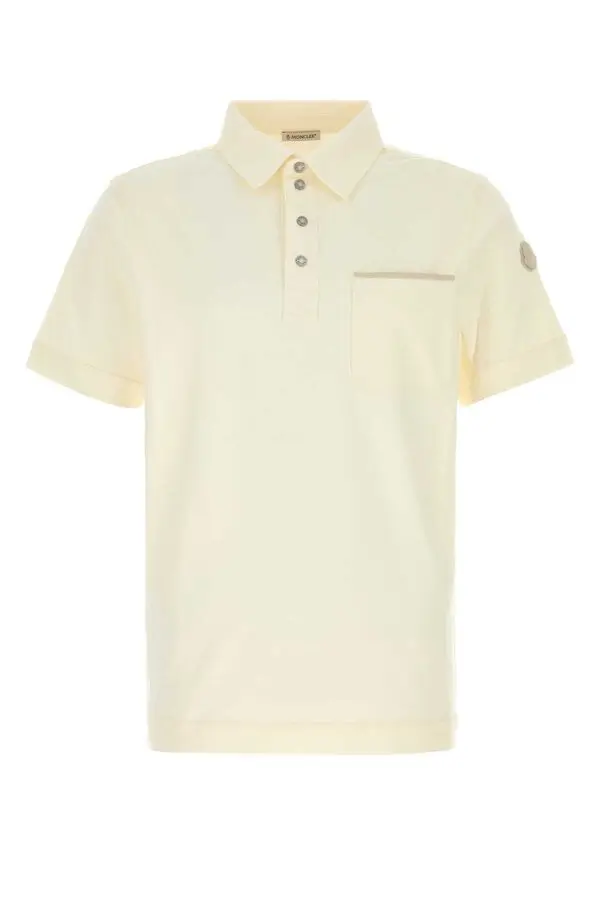 Moncler Cream Stretch Piquet Polo Shirt - Yellow