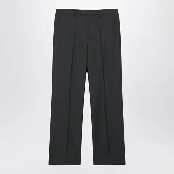 Valentino Garavani Gray Wool-blend Trousers - Black