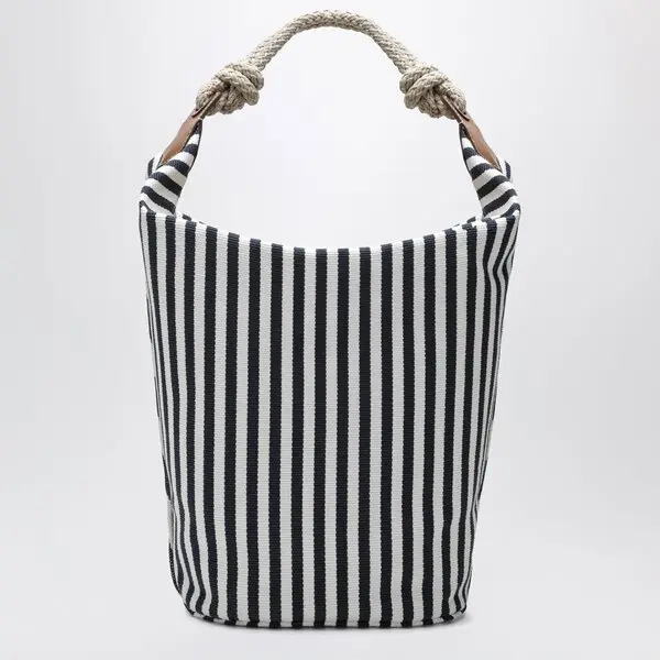 Miu Miu Striped Canvas Bag - Blue