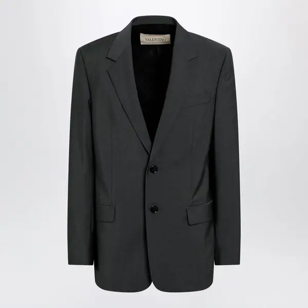 Valentino Garavani Single-breasted Wool And Mohair Jacket - Black
