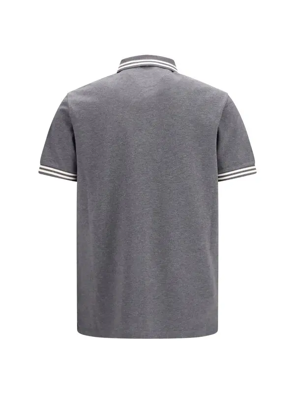 Moncler Cotton Piqué Polo With Striped Trims