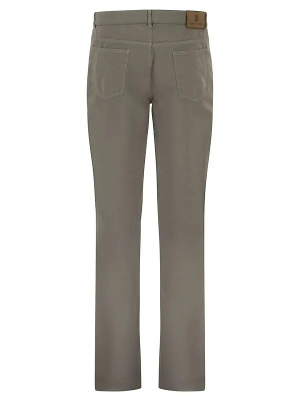 Brunello Cucinelli Garment-dyed Five-pocket Cotton Trousers - Multicolor
