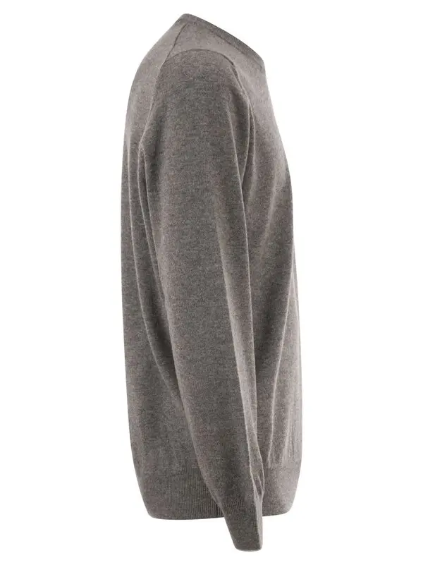 Brunello Cucinelli Pure Cashmere Crew Neck Sweater - Gray