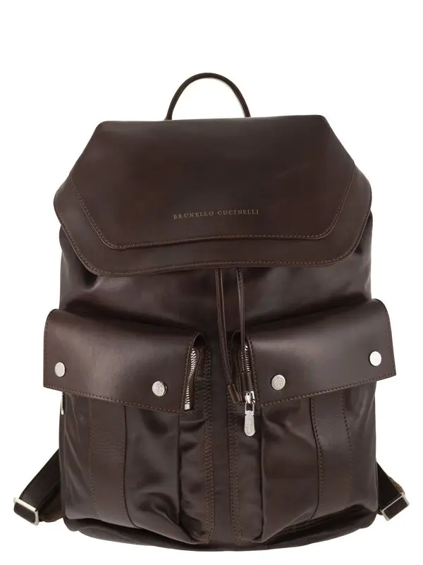 Brunello Cucinelli Leather Utility Backpack - Red