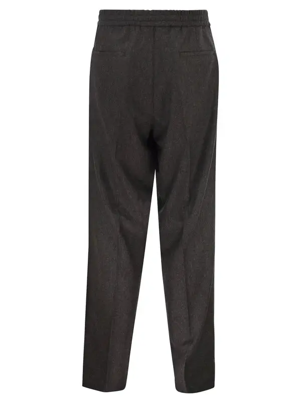 Brunello Cucinelli Virgin Wool Tailored Jogger Trousers - Brown