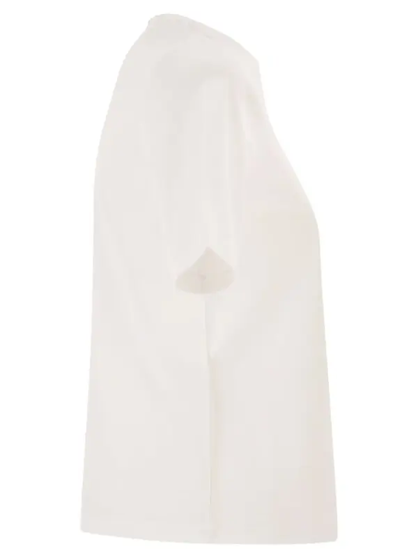 Herno Cotton T-shirt With Logo Buttons - White